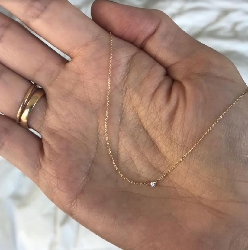 Tiny Diamond Chip Necklace – H.K.S.